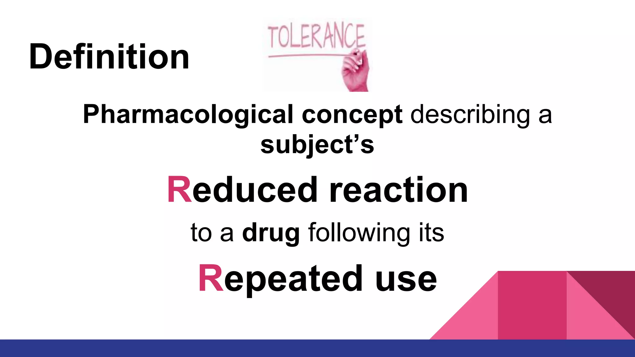 Drug tolerance | PPTX