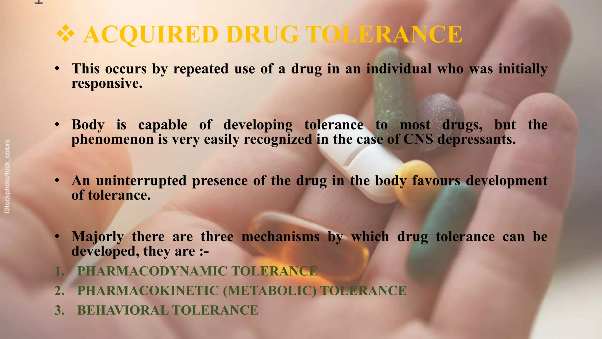 Drug tolerance & Intolerance | PPTX