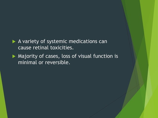 Drug toxicity of posterior segment of eye | PPT