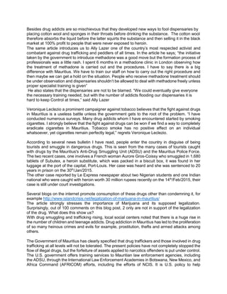 Drug trafficking and abuse in mauritius | PDF | Illegal Drugs, Tobacco ...