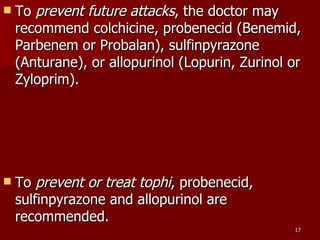 Drug Treatment Of Gout | PPT