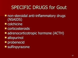 Drug Treatment Of Gout | PPT