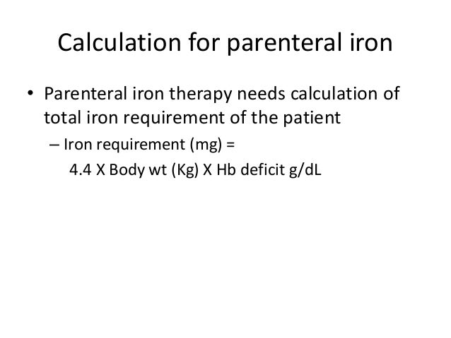 Drug treatment of iron deficiency anaemia