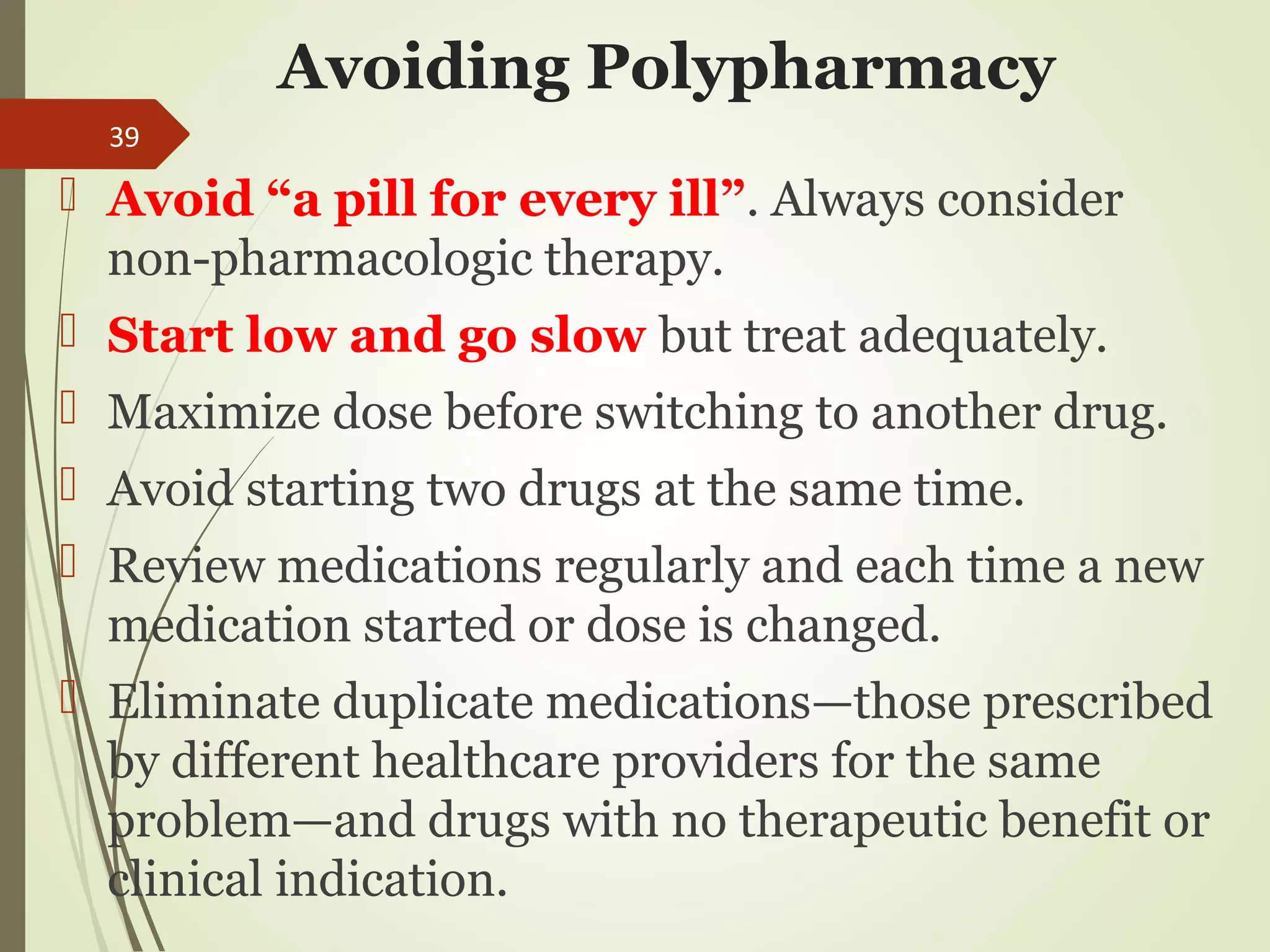 Drug use in elderly and techniques to avoid polypharmacy | PPT