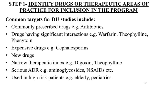 Drug utilisation studies | PPTX | Substance Abuse | Diseases and Conditions