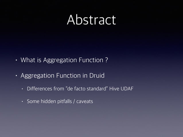 Aggregation Function in Druid | PDF | Databases | Computer Software and Applications