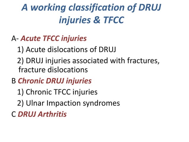 Distal Radioulnar Joint (DRUJ) Injuries | PPTX