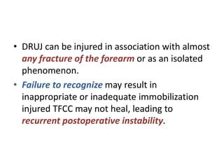 Distal Radioulnar Joint (DRUJ) Injuries | PPTX