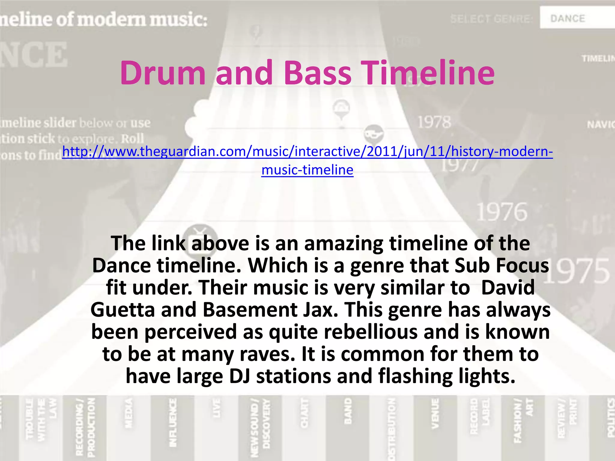 Drum and Bass Timeline | PPTX