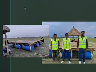 Drum Bamboo Raft, its use in flood time as a improvised floating device ...