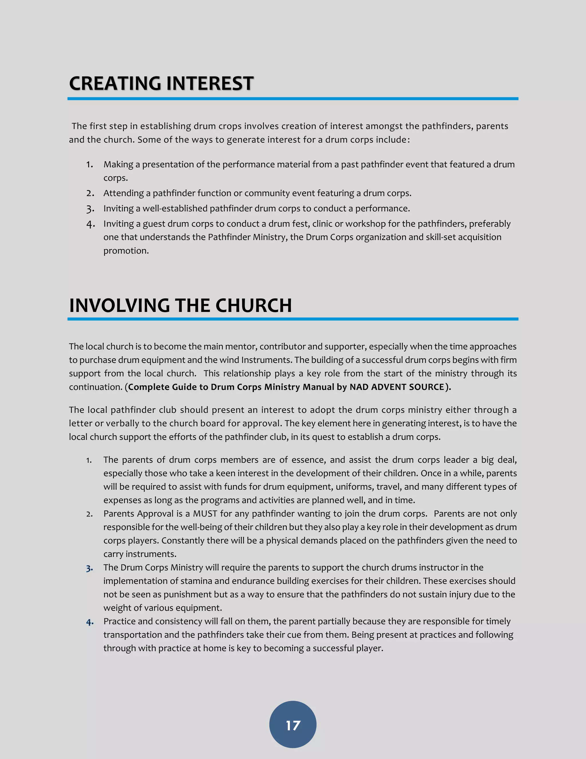 Pathfinder Drum Corps Guide | PDF