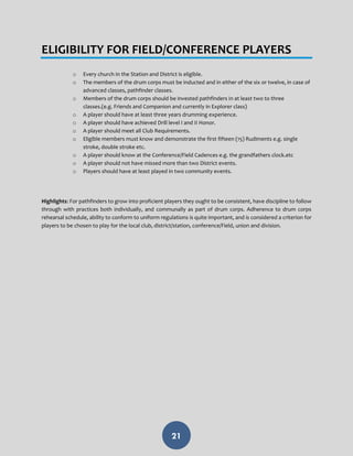 Pathfinder Drum Corps Guide | PDF