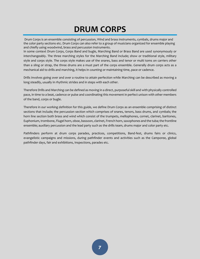 Pathfinder Drum Corps Guide | PDF
