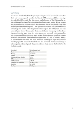 Archaeological Report - Drumharsna North, Co. Galway (Ireland) | PDF