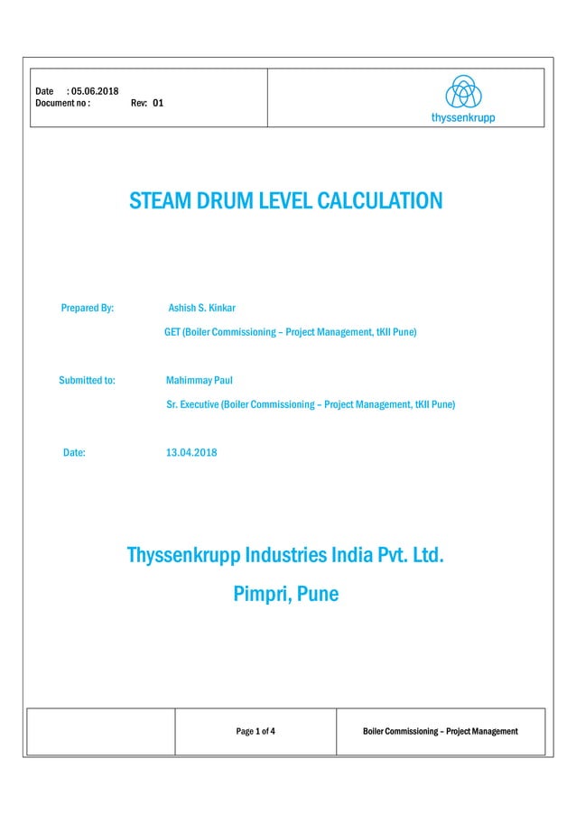 Drum level control rev01 | PDF