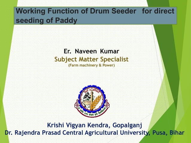 Working function of Drum Seeder for direct seeding of paddy | PPTX ...