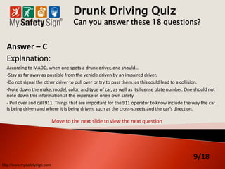 Drunk driving quiz | PPTX