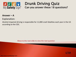Drunk driving quiz | PPTX