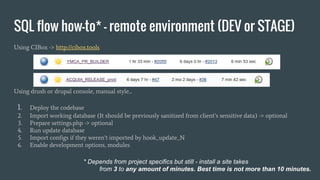 Drupal 8 DevOps . Profile and SQL flows. | PPT