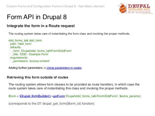 Custom Forms And Configuration Forms In Drupal 8