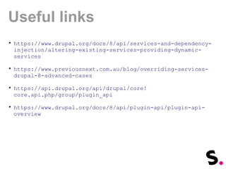 Drupal 8 override: services and plugins | PPT