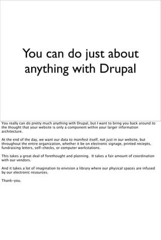 Building the Next Generation Public Library Website with Drupal | PDF | Web Development | Internet