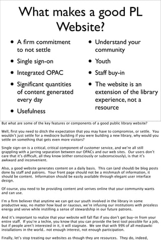 Building the Next Generation Public Library Website with Drupal | PDF | Web Development | Internet