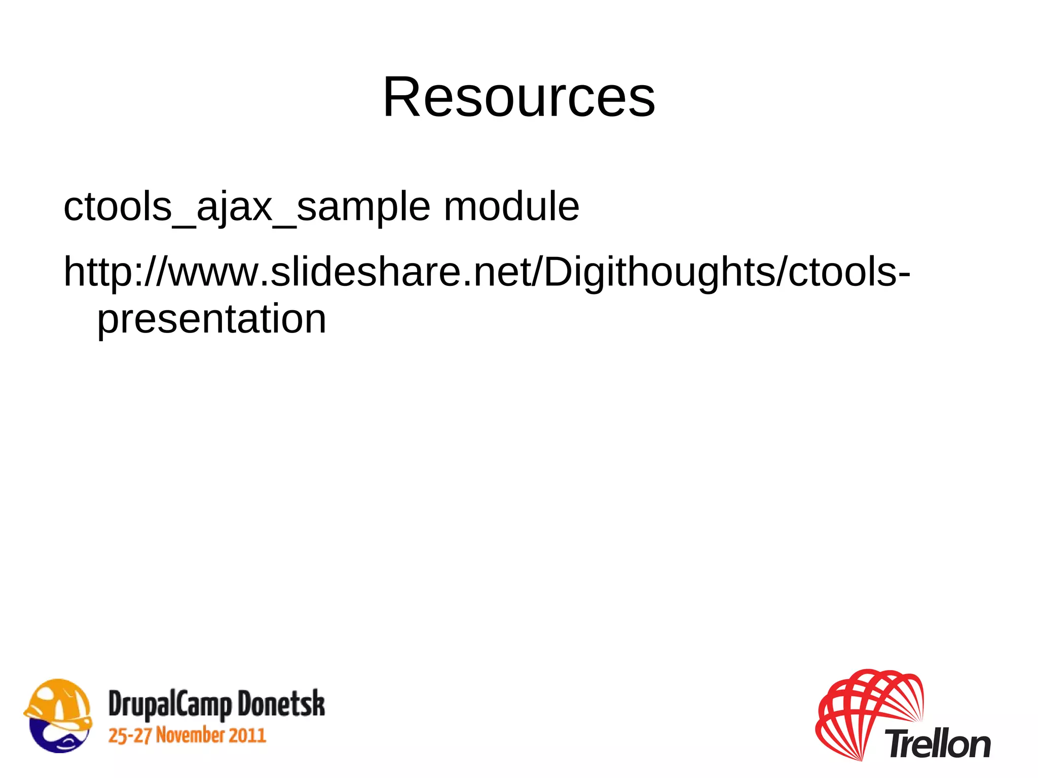 Drupal camp donetsk c tools | PPT