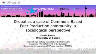 Drupal as a Commons-Based Peer Production community: a sociological ...