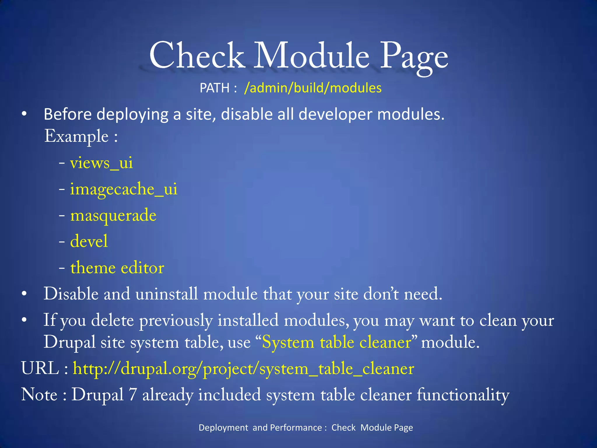 Drupal Checklist for Site Builder and Web admin | PPT