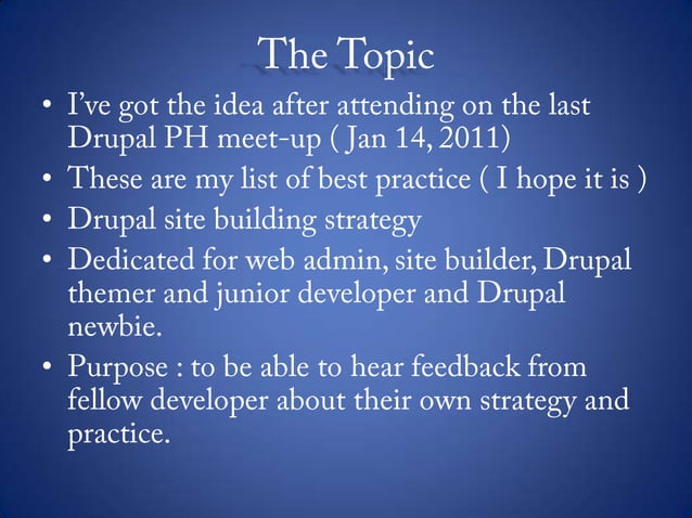 Drupal Checklist for Site Builder and Web admin | PPT