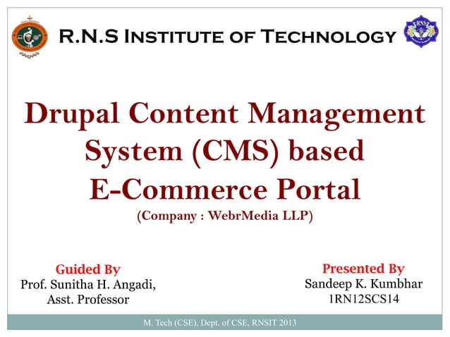 Drupal content management system (cms) based e commerce portal | PPT