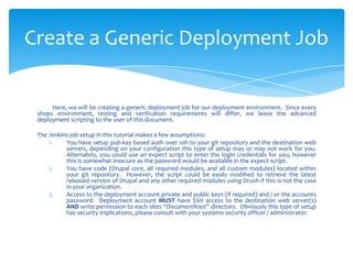 Drupal Continuous Integration with Jenkins - Deploy | PPTX