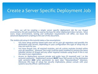 Drupal Continuous Integration with Jenkins - Deploy | PPTX