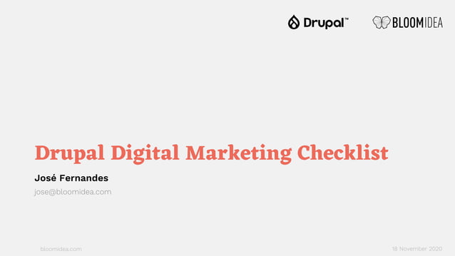DRUPAL DIGITAL MARKETING CHECKLIST | PPT
