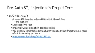 Drupal, lessons learnt from real world security incidents | PPT