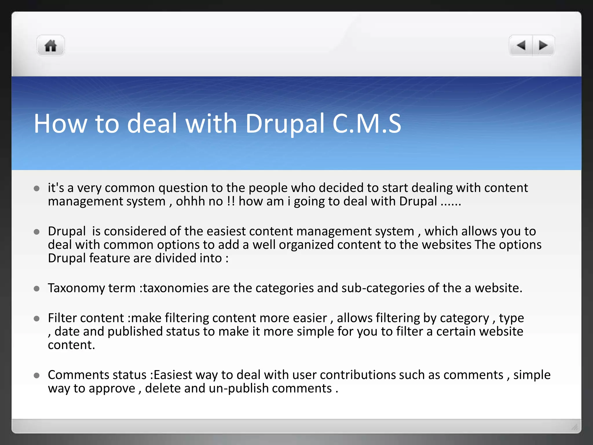 Drupal content manahment system - manual | PPT