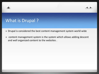 Drupal content manahment system - manual | PPT