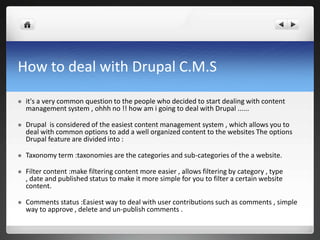 Drupal content manahment system - manual | PPT
