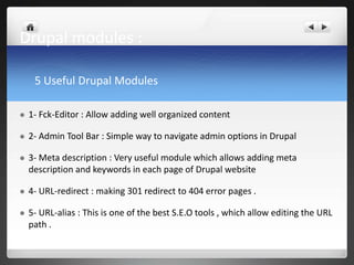 Drupal content manahment system - manual | PPT