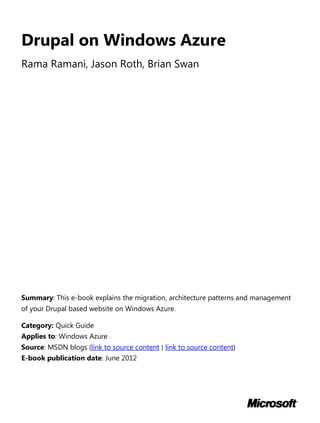 Drupal on windows azure | PDF