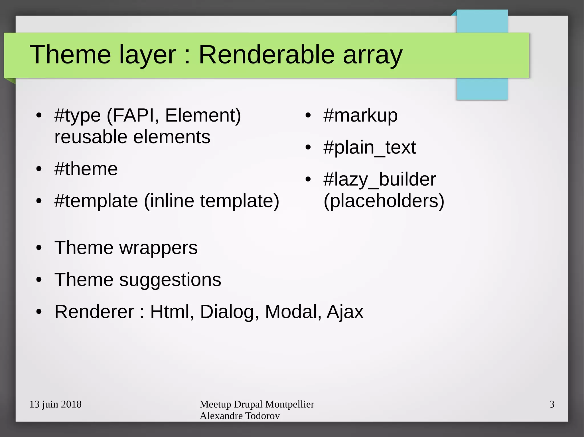 Drupal & Drink Montpellier "Drupal presentation layer components" | PDF | Web Design and HTML ...