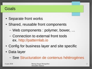 Drupal & Drink Montpellier "Drupal presentation layer components" | PDF | Web Design and HTML ...