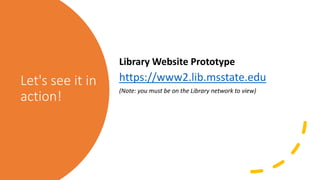 Library Service Design - Website Prototype Introduction | PPTX