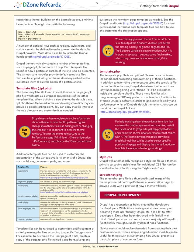 Drupal refcard | PDF