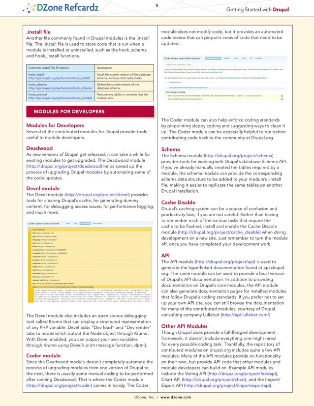 Drupal refcard | PDF