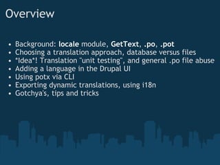 Drupal site translation and translation testing | PPT