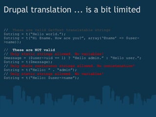 Drupal site translation and translation testing | PPT