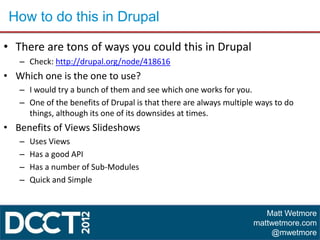 Drupal slideshows dcct2012 | PPTX
