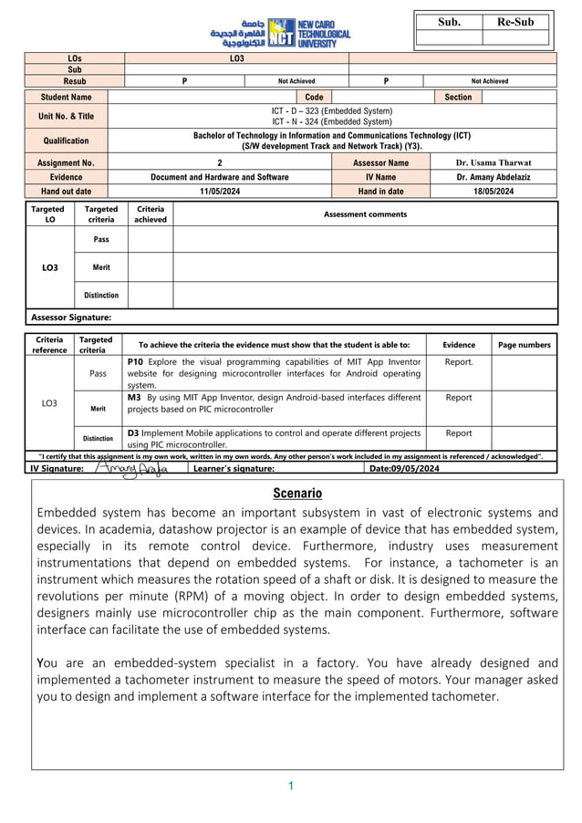 Embedded System Second assignment 09052024 V1.pdf